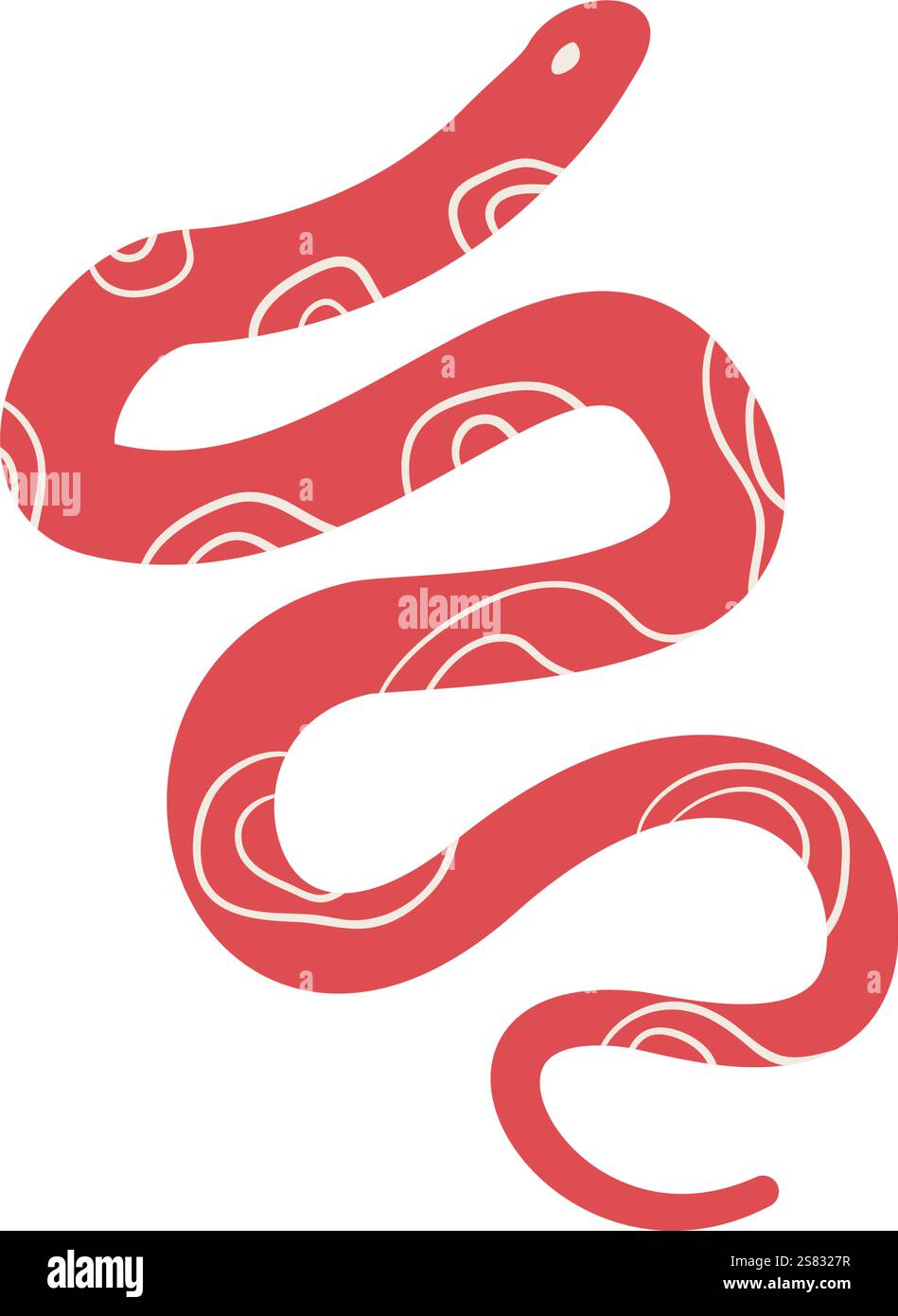 Red snake Chinese New Years symbol. Cny zodiac snake lunar 2025 ...