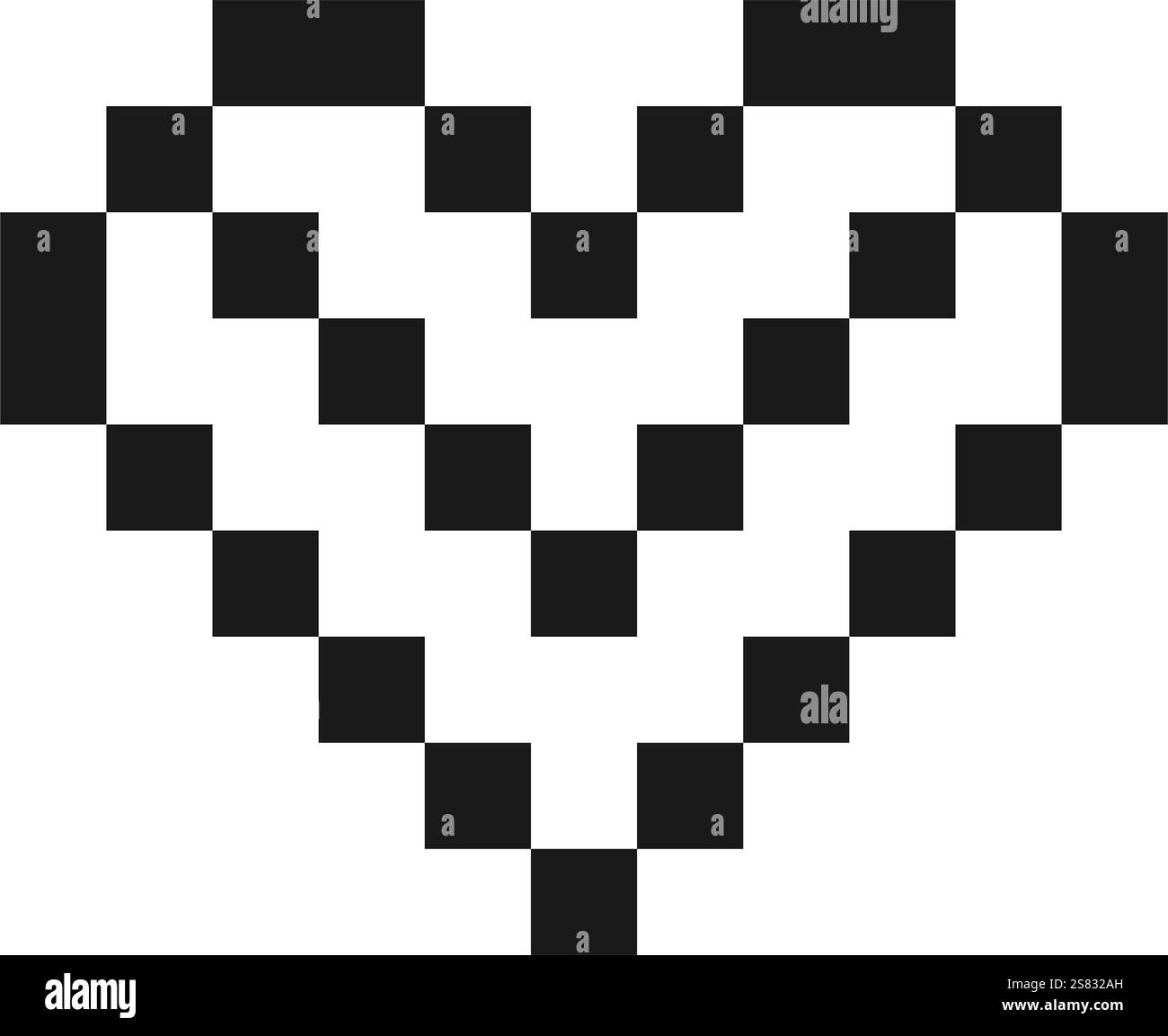 Stylized Pixel heart shape. Black Day greeting design element idea ...