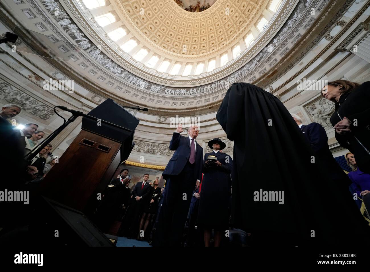 Donald Trump is sworn in as the 47th president of the United States by ...