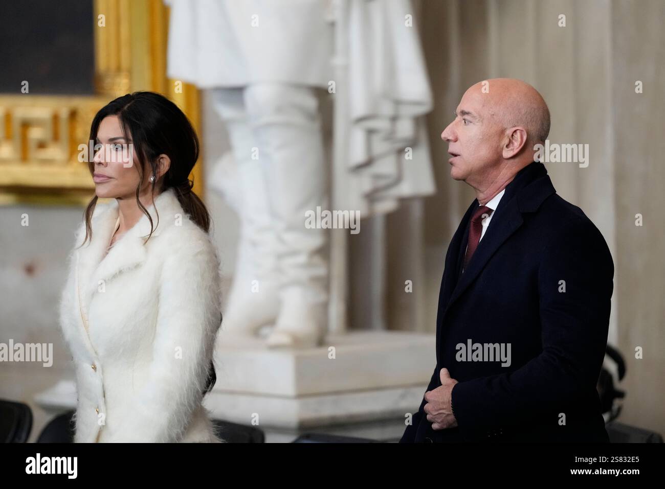 Jeff Bezos and Lauren Sanchez during the 60th Presidential Inauguration ...