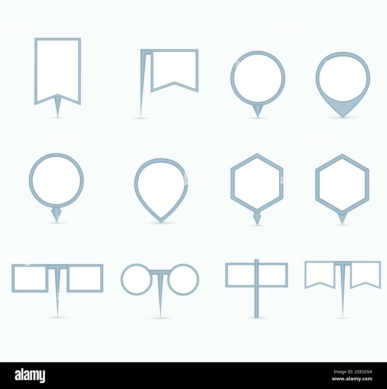 Set of navigational markers. Simple navigational markers Stock Vector ...