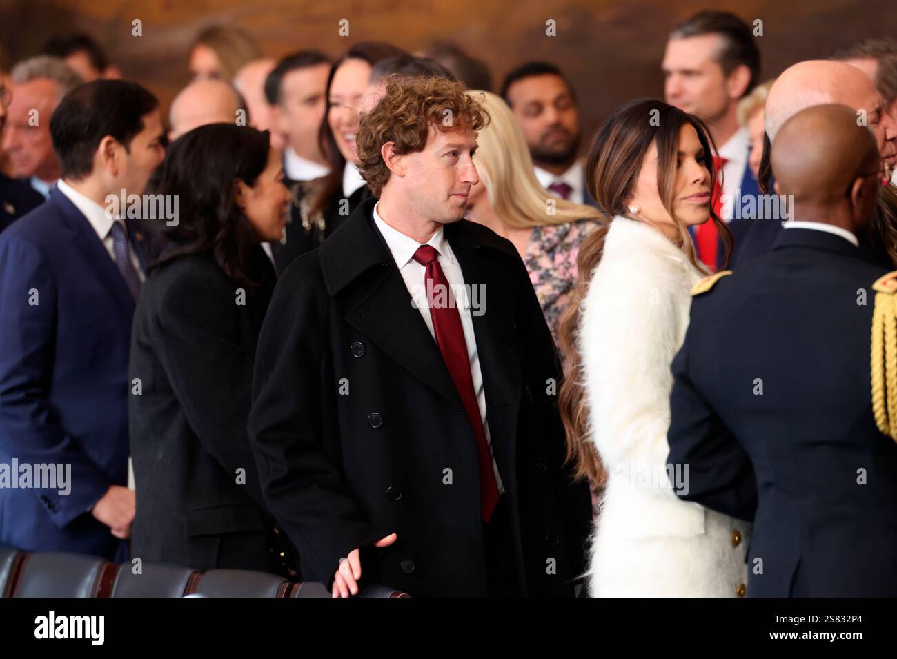 Meta CEO Mark Zuckerberg and Lauren Sanchez attend the ceremony of the ...