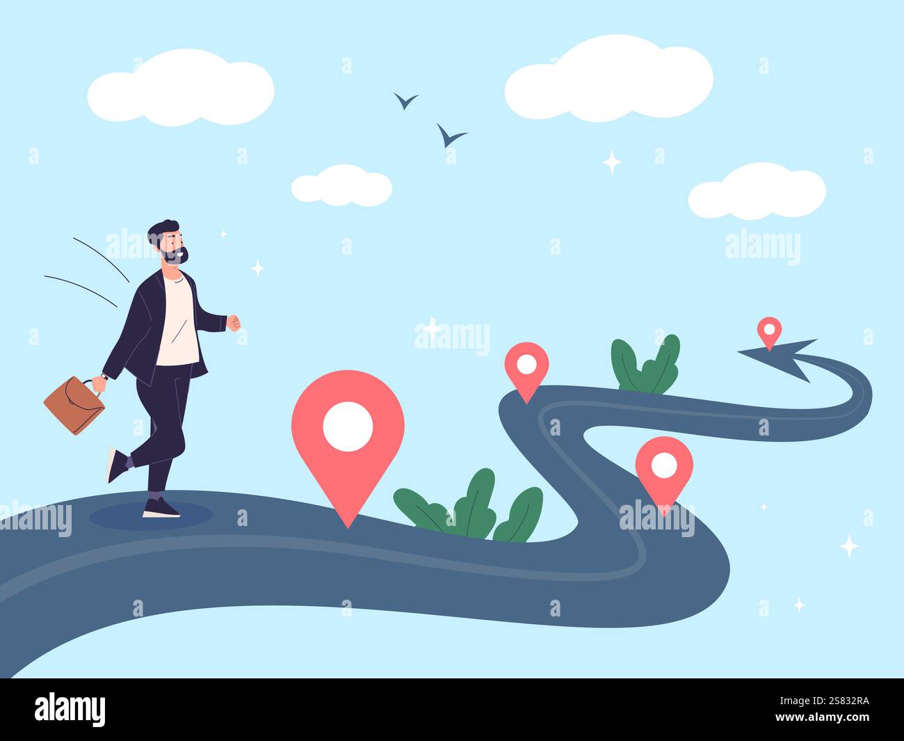 Project roadmap. Business journey milestone on road map, success ...