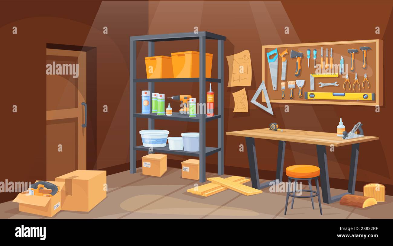 Inside old shed Stock Vector Images - Alamy