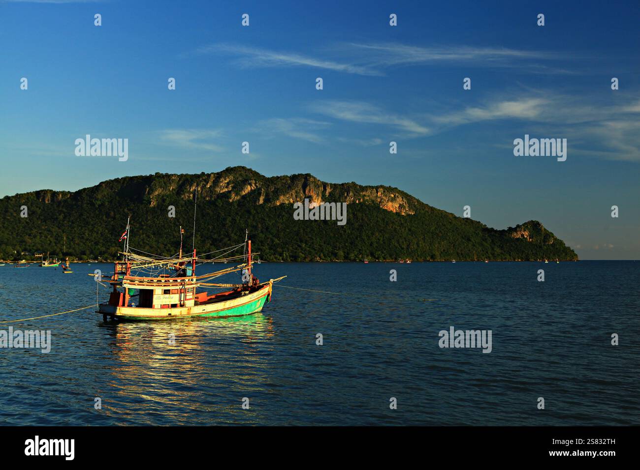 Beautiful Sunset at Khao Ta Mong Lai Forest Park landmark in Prachuap ...