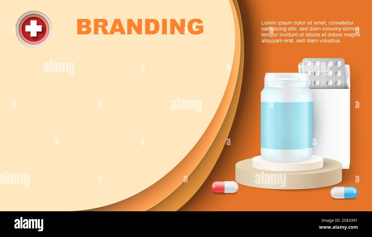 Medical drug background branding template for pharmacy Stock Vector ...