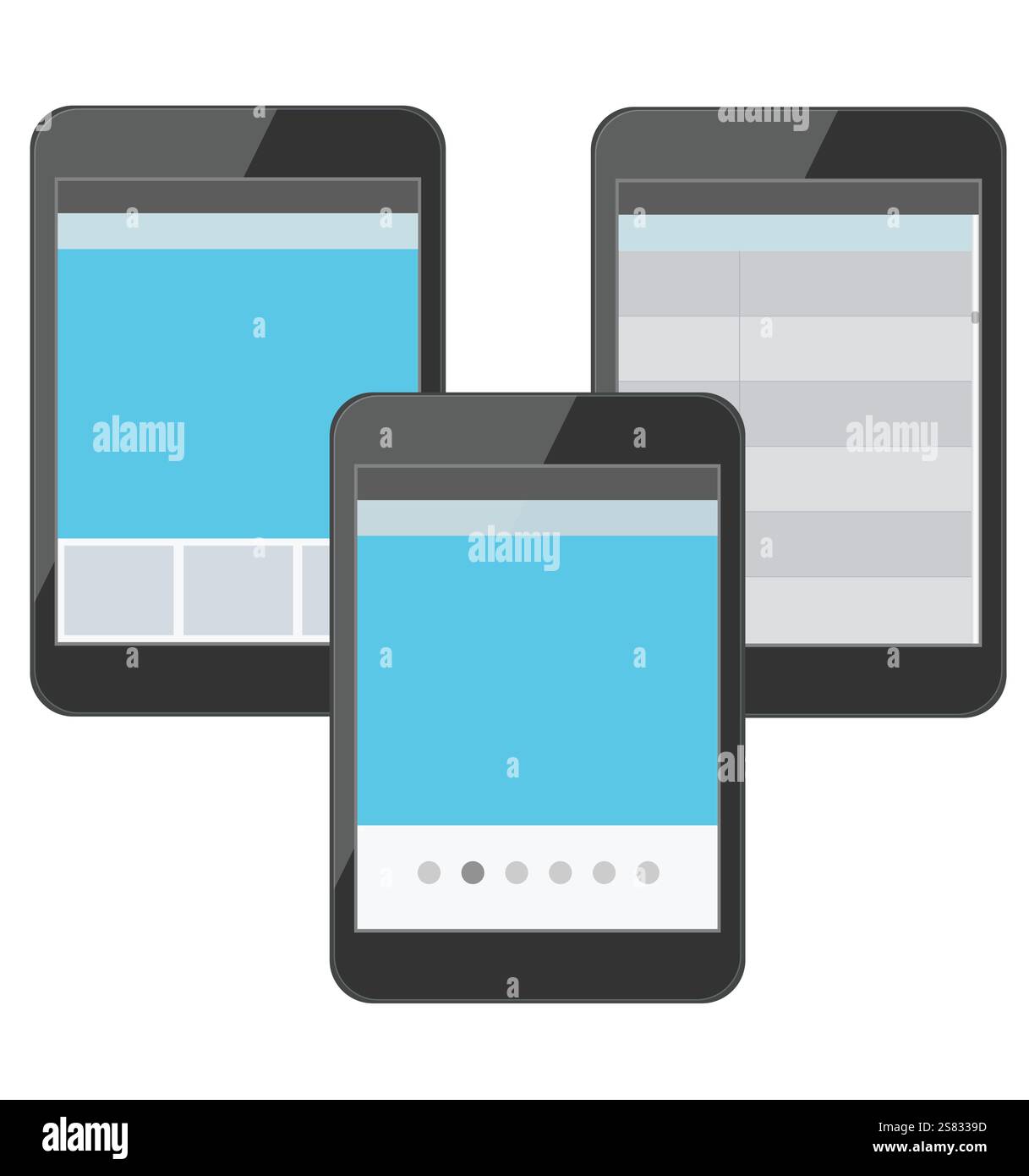 Set of digital devices with tabs. Design elements Stock Vector Image ...