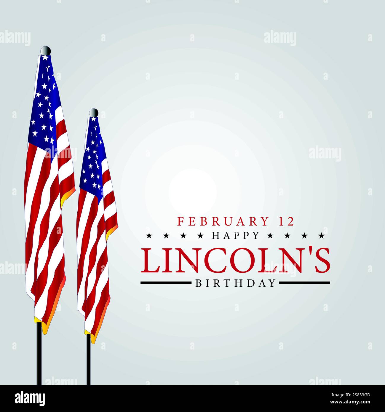 Happy Birthday President Lincoln February 12th Festivities Stock Vector ...