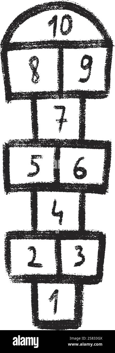 Hopscotch game isolated on white background. Children playground ...