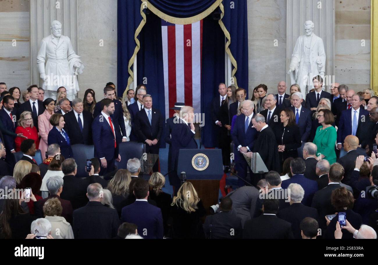Washington, United States. 20th Jan, 2025. U.S. President Donald Trump ...