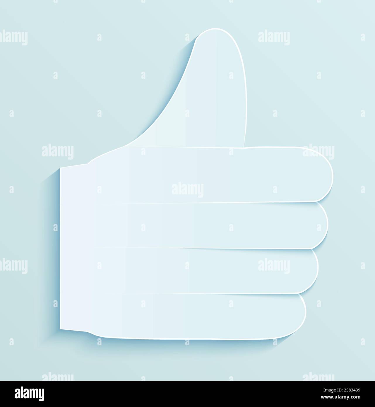 Paper like. Thumbs up, success on light background Stock Vector Image ...