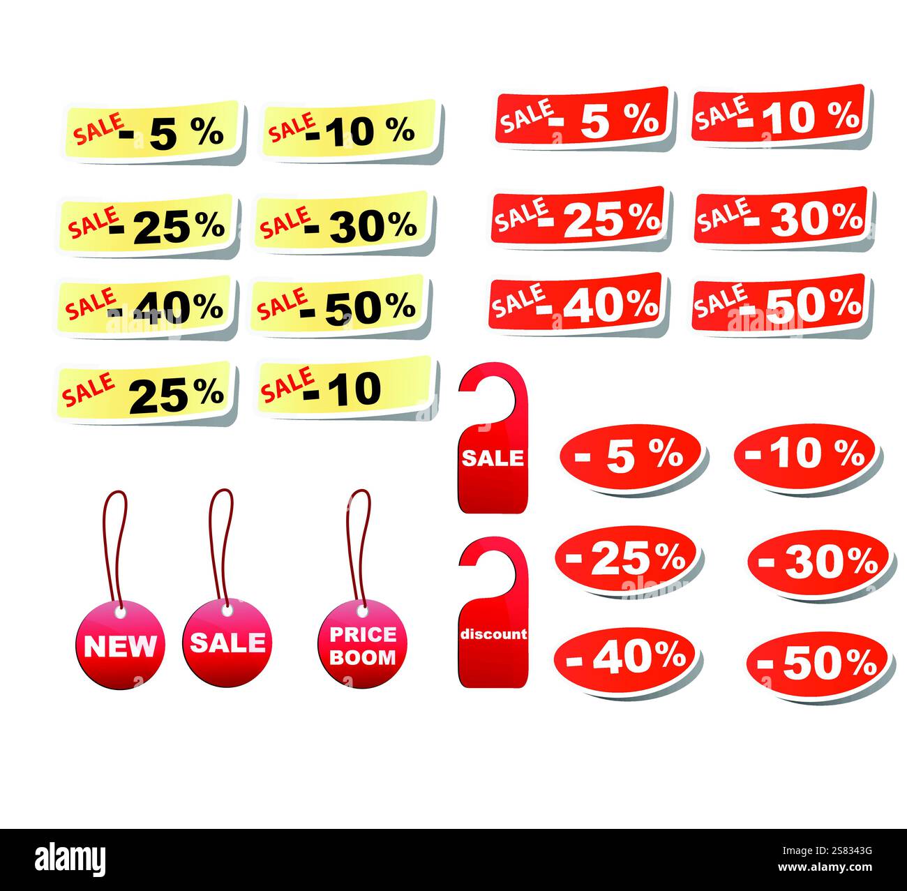 Set sale tags. Vector discount coupons on white background Stock Vector ...