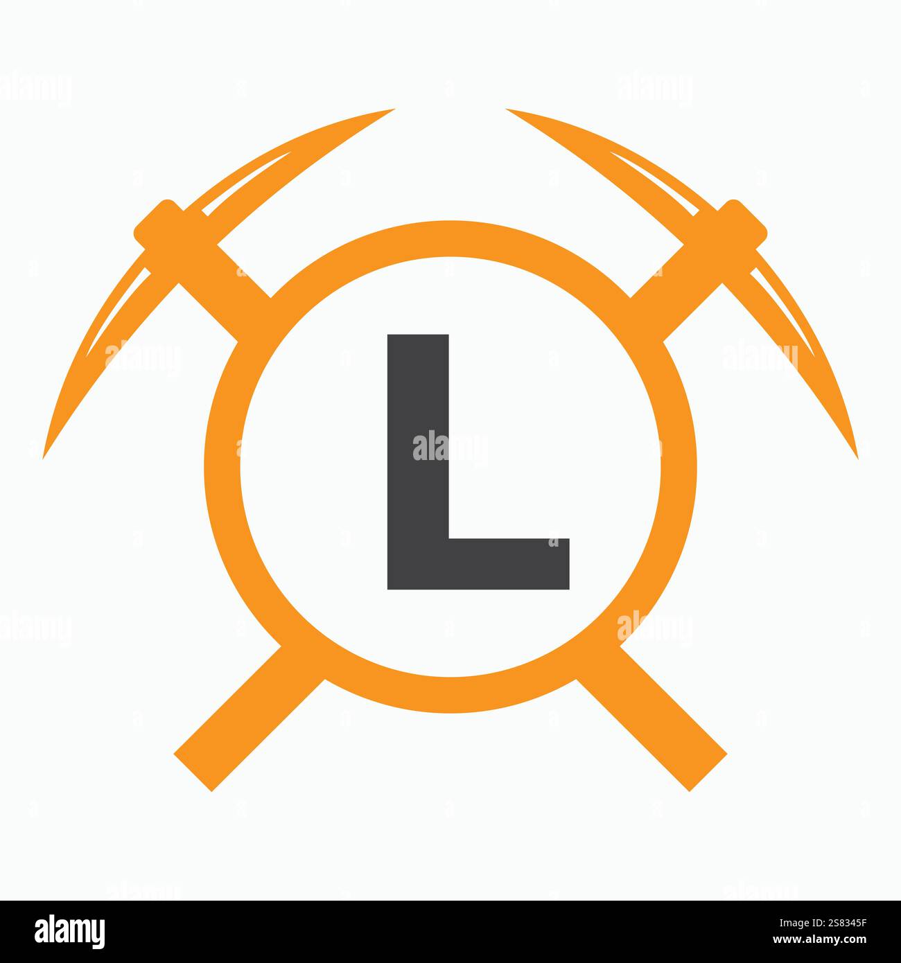 Initial Letter L Mining Logo Combine With Pickaxe Symbol Vector ...