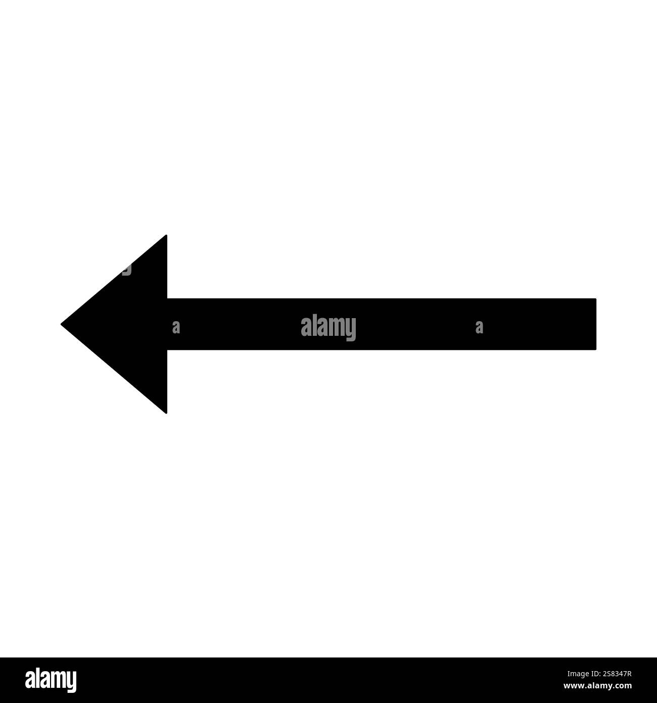 Vector flat left arrow silhouette isolated on white background Stock ...