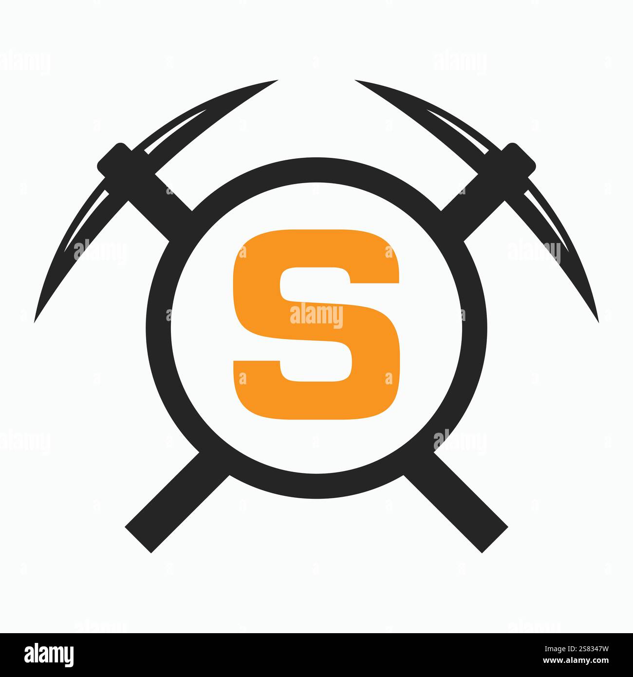 Initial Letter S Mining Logo Combine With Pickaxe Symbol Vector Template Stock Vector Image ...