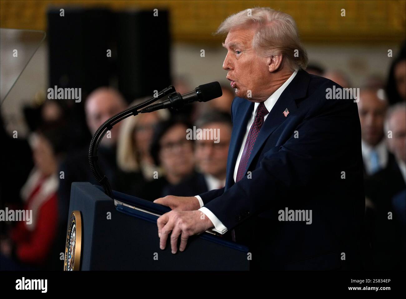 President Donald Trump gives his inaugural address during the 60th ...