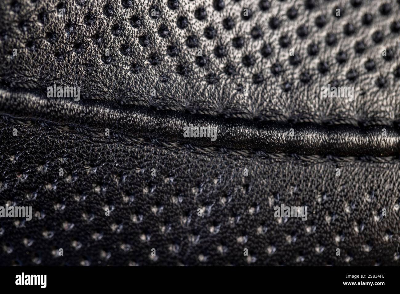 leather with perforation to give a beautiful appearance closeup Stock ...