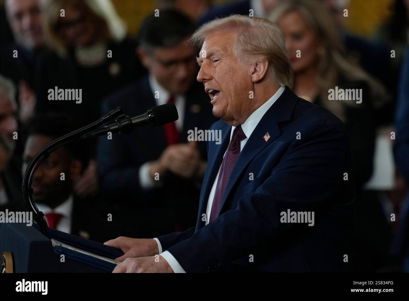 President Donald Trump gives his inaugural address during the 60th ...