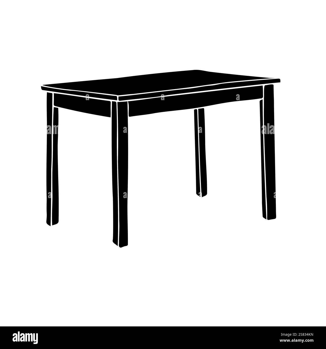 Vector hand drawn sketch doodle table isolated on white background ...