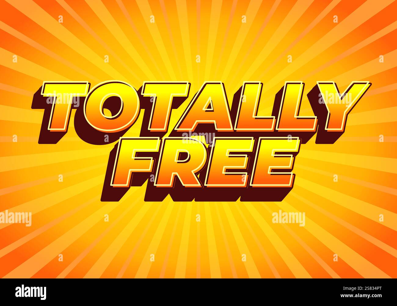 TOTALLY FREE. Text effect design in bold and modern colors for ...