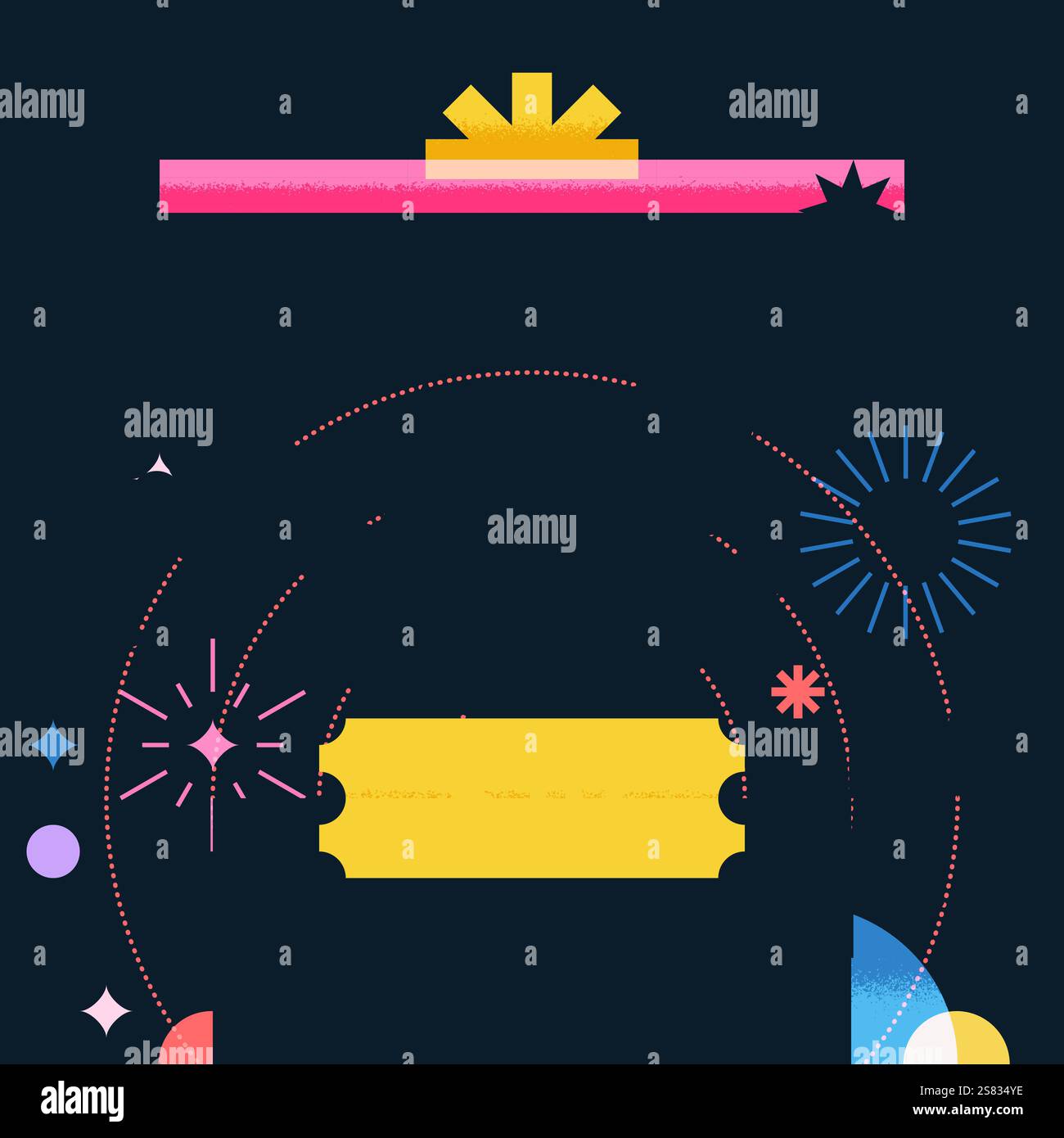 Gift voucher in open box. Vector geometric colorful flat illustration ...