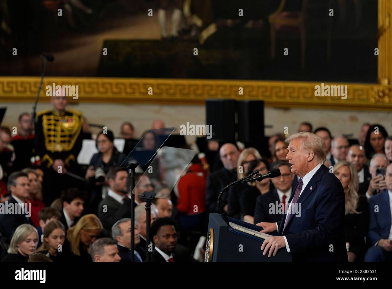 President Donald Trump gives his inaugural address during the 60th ...