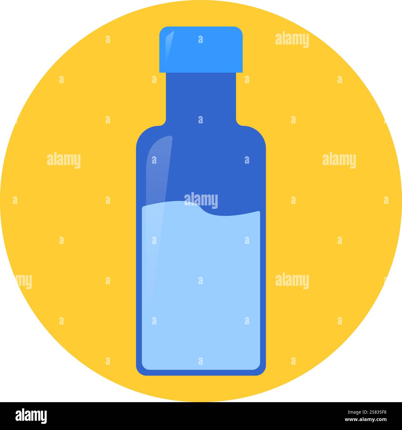 Vector illustration of blue water bottle, representing hydration ...