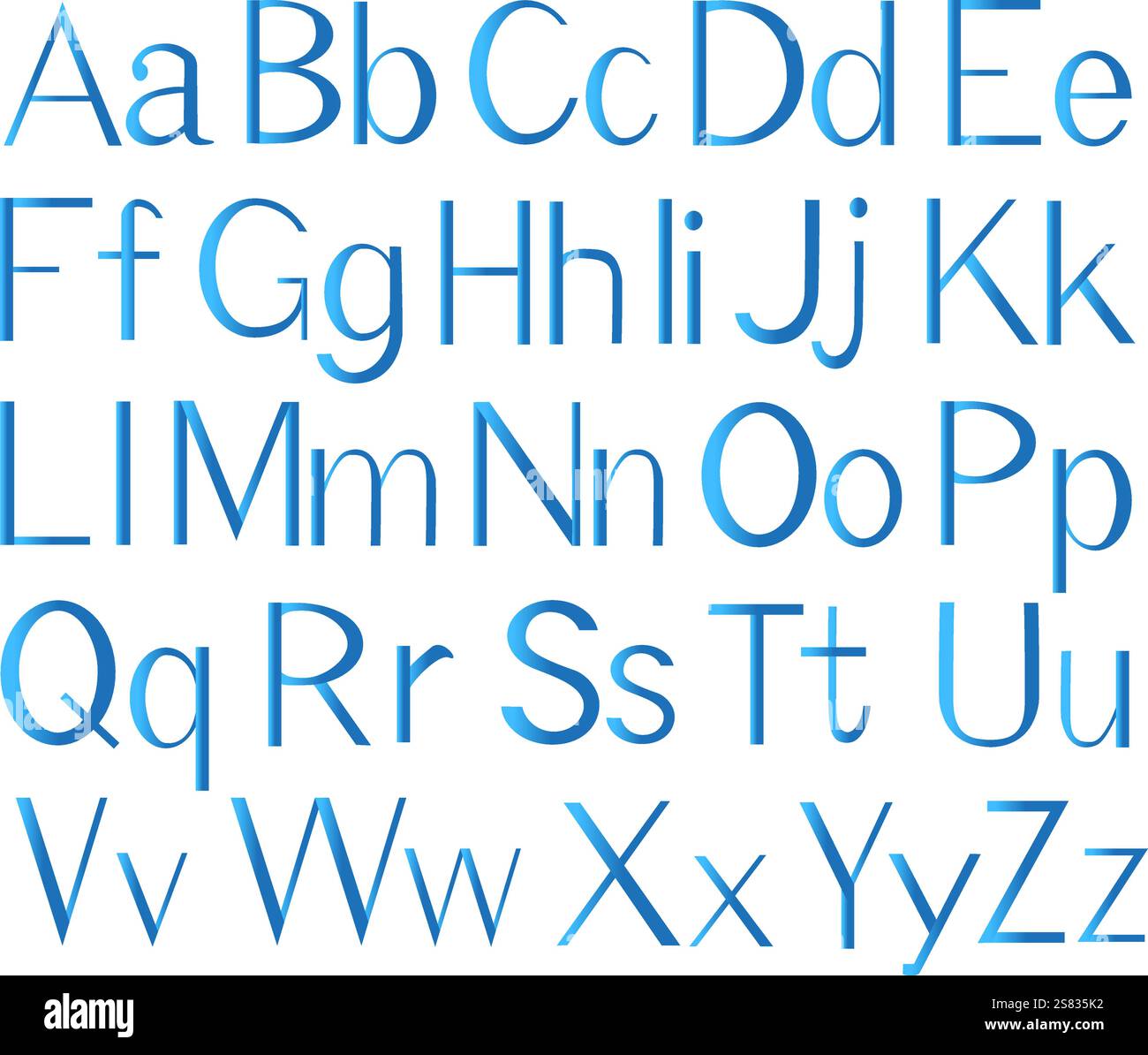 Letters of the english alphabet, blue color Stock Vector Image & Art ...