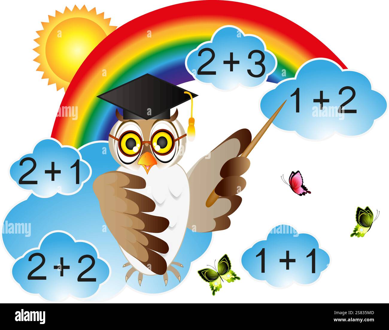 Educational games for children, for the calculation with owl teacher ...