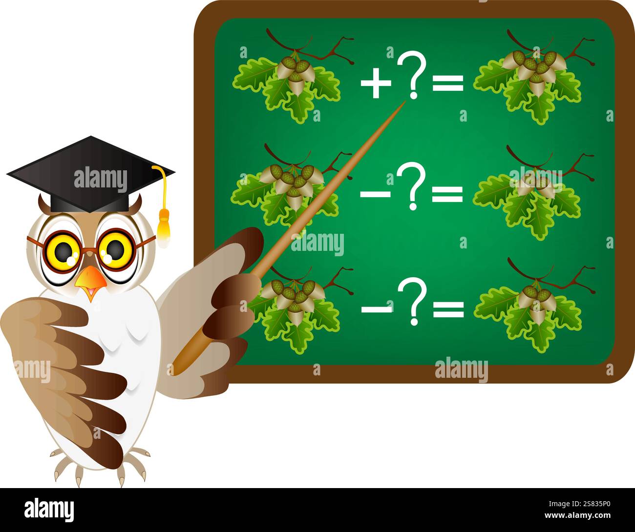 Educational games for children with owl teacher, action relationship of ...