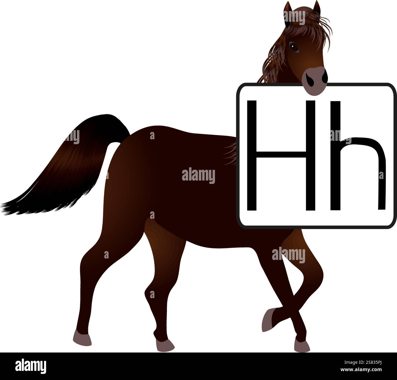 Educational games for children English. Horse with letters Hh Stock ...