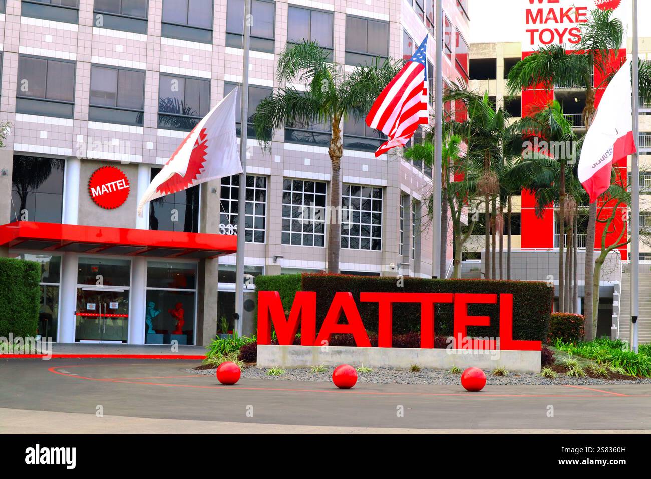 Mattel headquarters building. Mattel is an American multinational toy ...