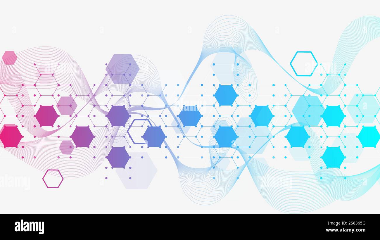 Health care abstract background with lines, dots and hexagons. Medical ...