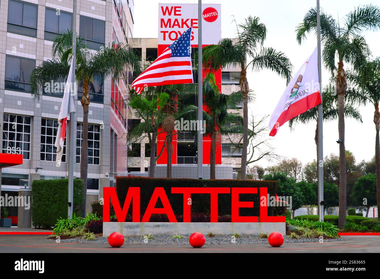 Mattel headquarters building. Mattel is an American multinational toy ...