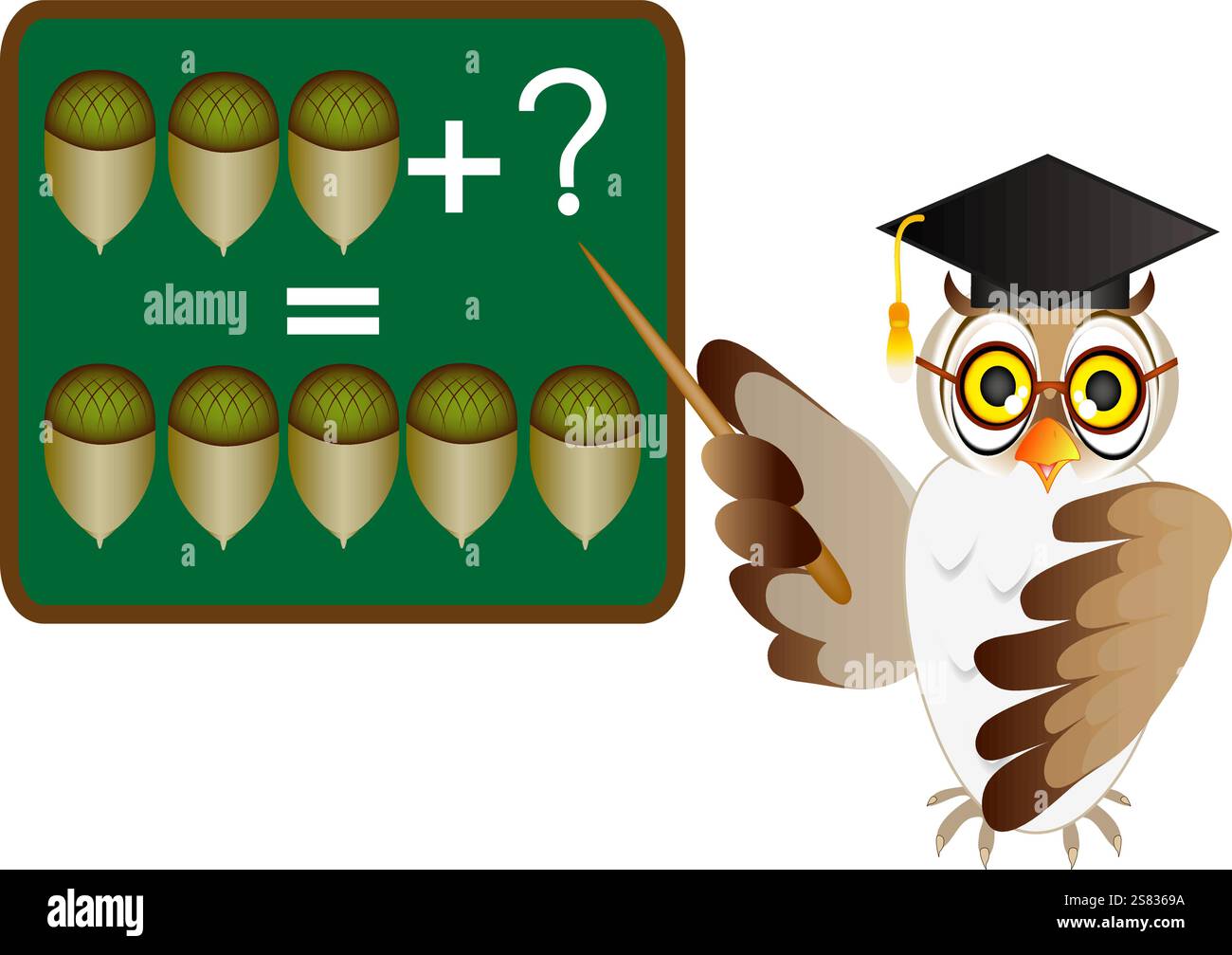 Educational games for kids, cartoon illustration mathematical addition ...