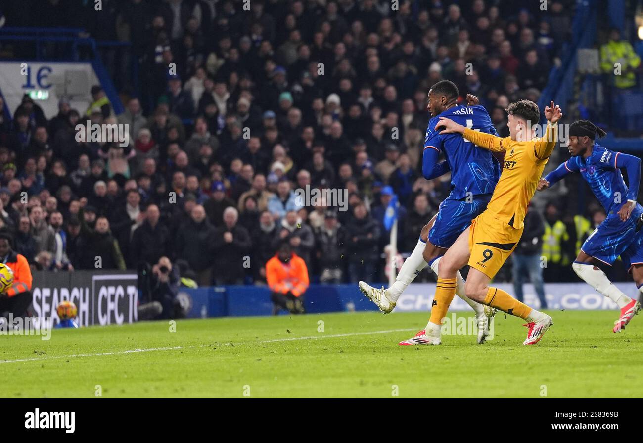 Chelsea's Tosin Adarabioyo scores their side's first goal of the game ...