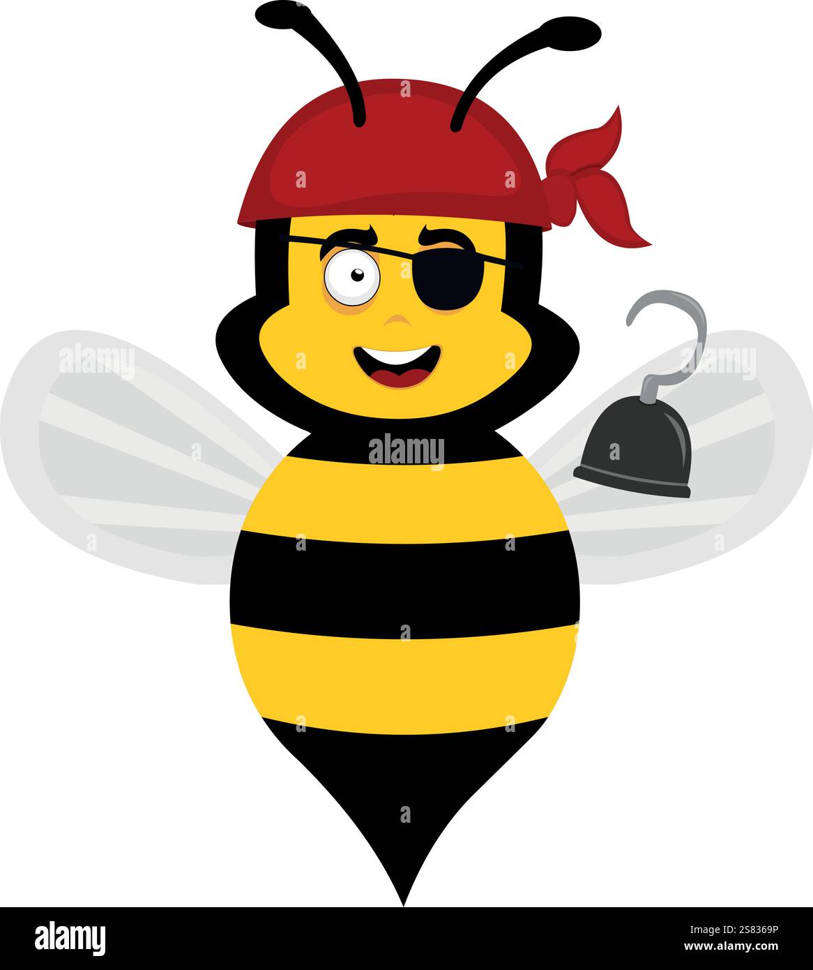 vector illustration character bee insect cartoon, with a headscarf ...