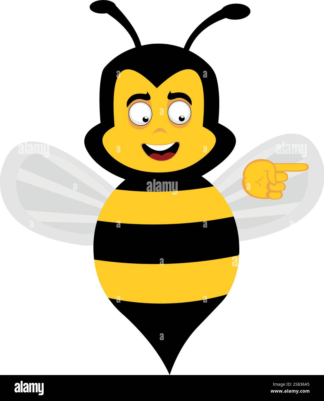 vector illustration character bee insect cartoon, with the index finger ...