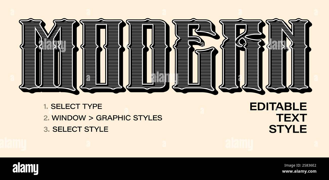 Text effect for font. Vintage retro graphic style. Creative typographic ...