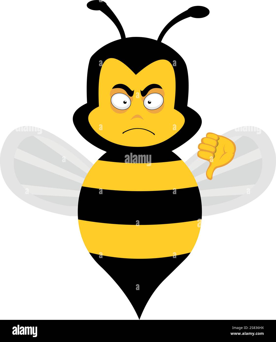 vector illustration character bee insect cartoon, with thumb pointing ...
