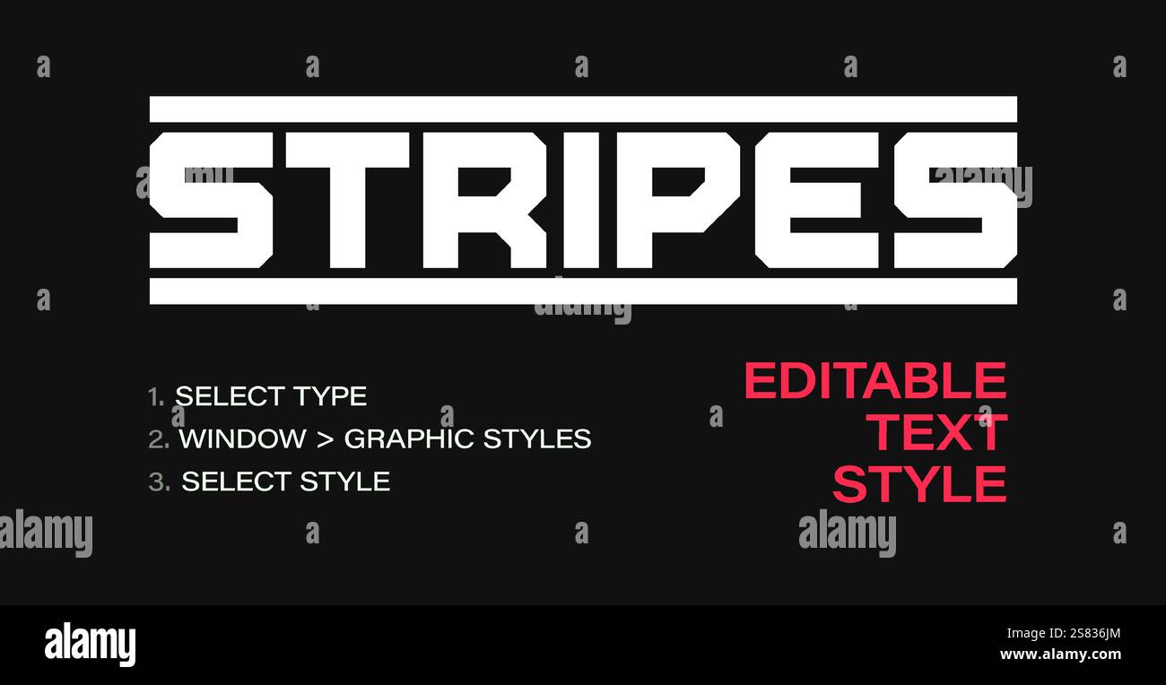 Text effect for font. Minimalistic containered strokes. Creative ...