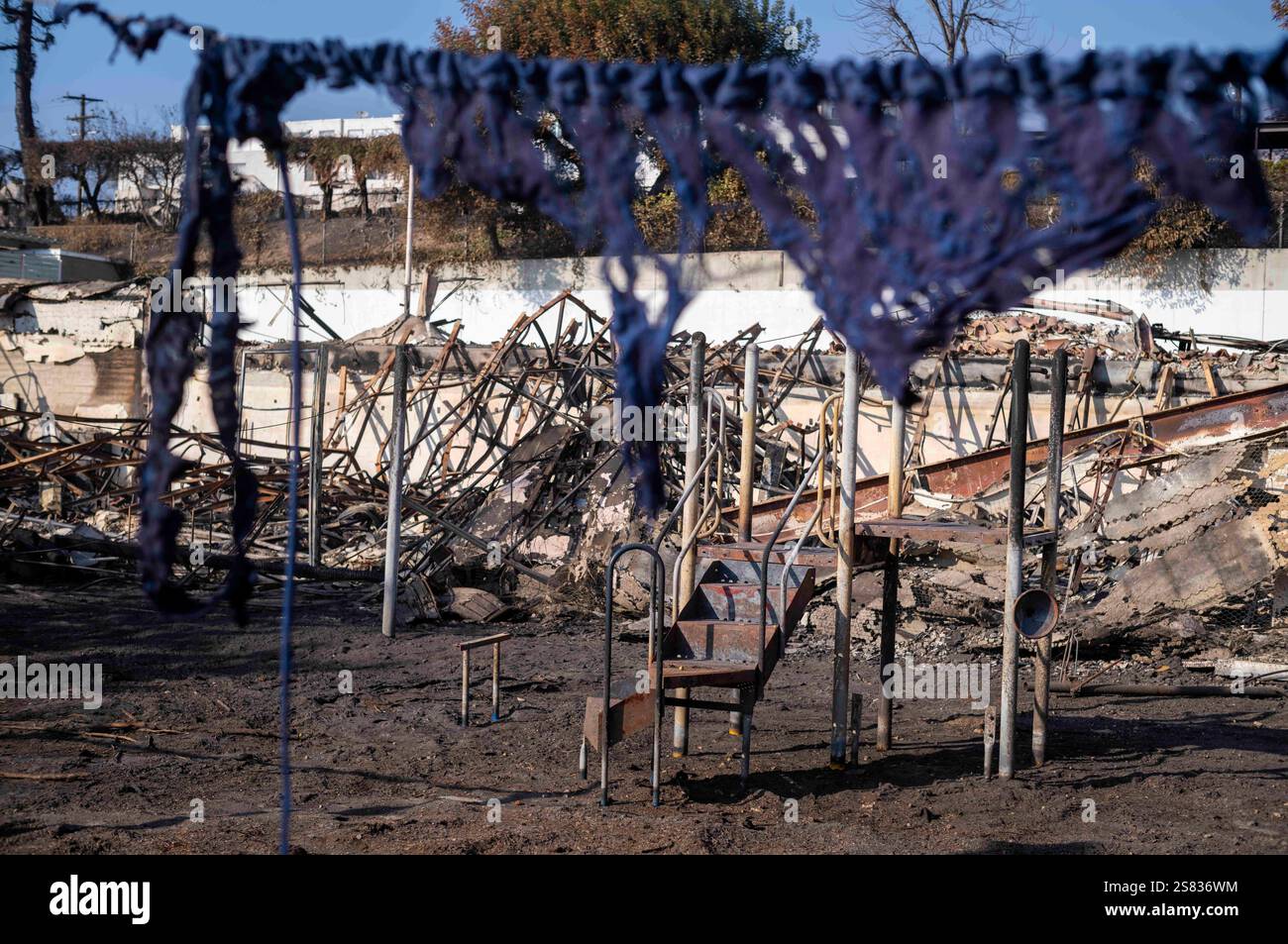 Altadena, California, USA. 19th Jan, 2025. Structures damaged by Eaton ...