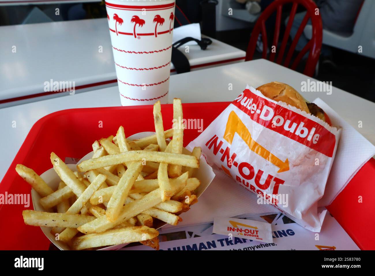 Los Angeles, California: In-N-Out Burger Double-Double Burger on a Tray ...