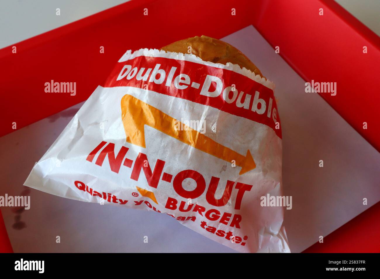 Los Angeles, California: In-N-Out Burger Double-Double Burger on a Tray ...