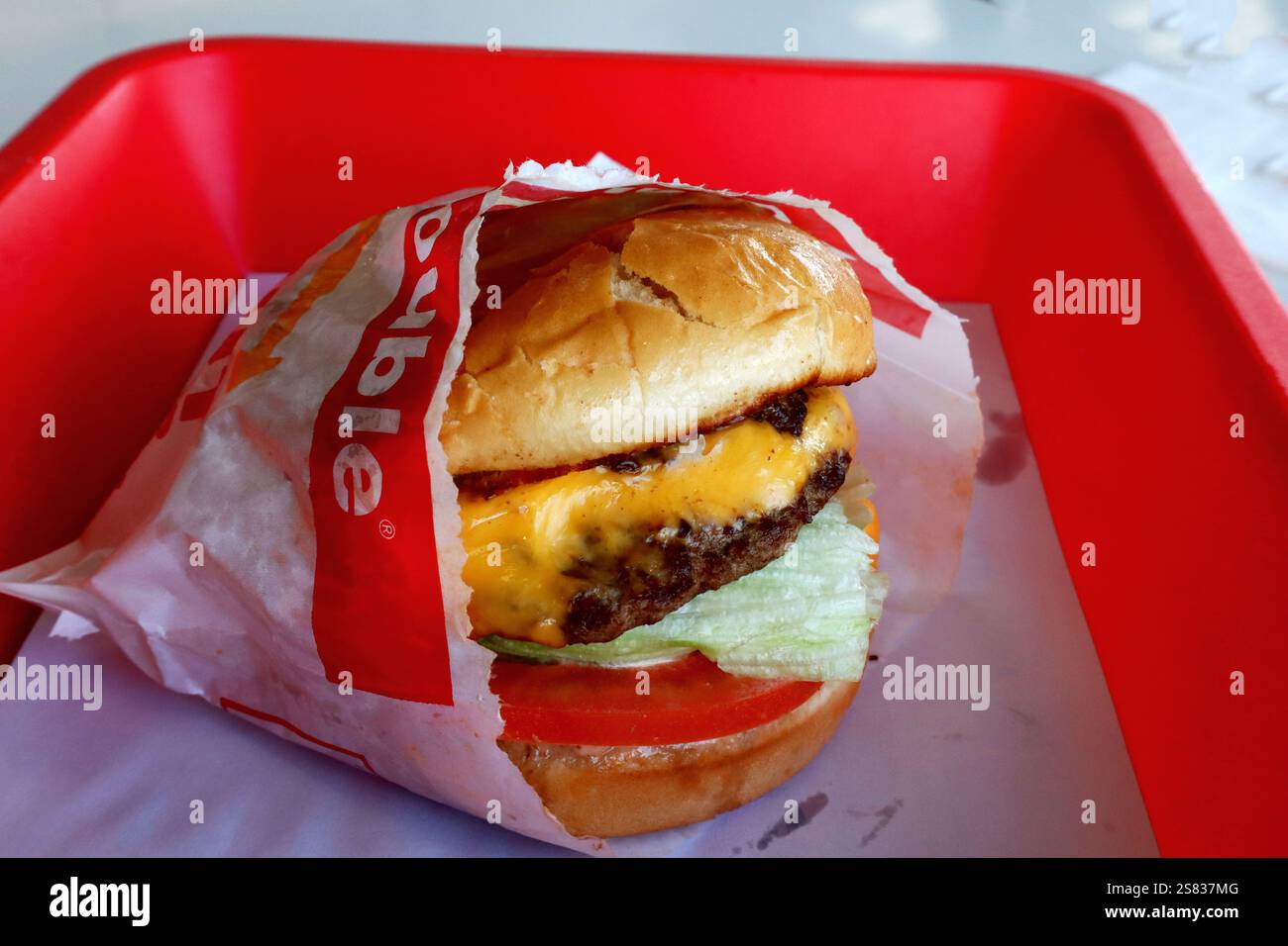 Los Angeles, California: In-N-Out Burger Double-Double Burger on a Tray ...