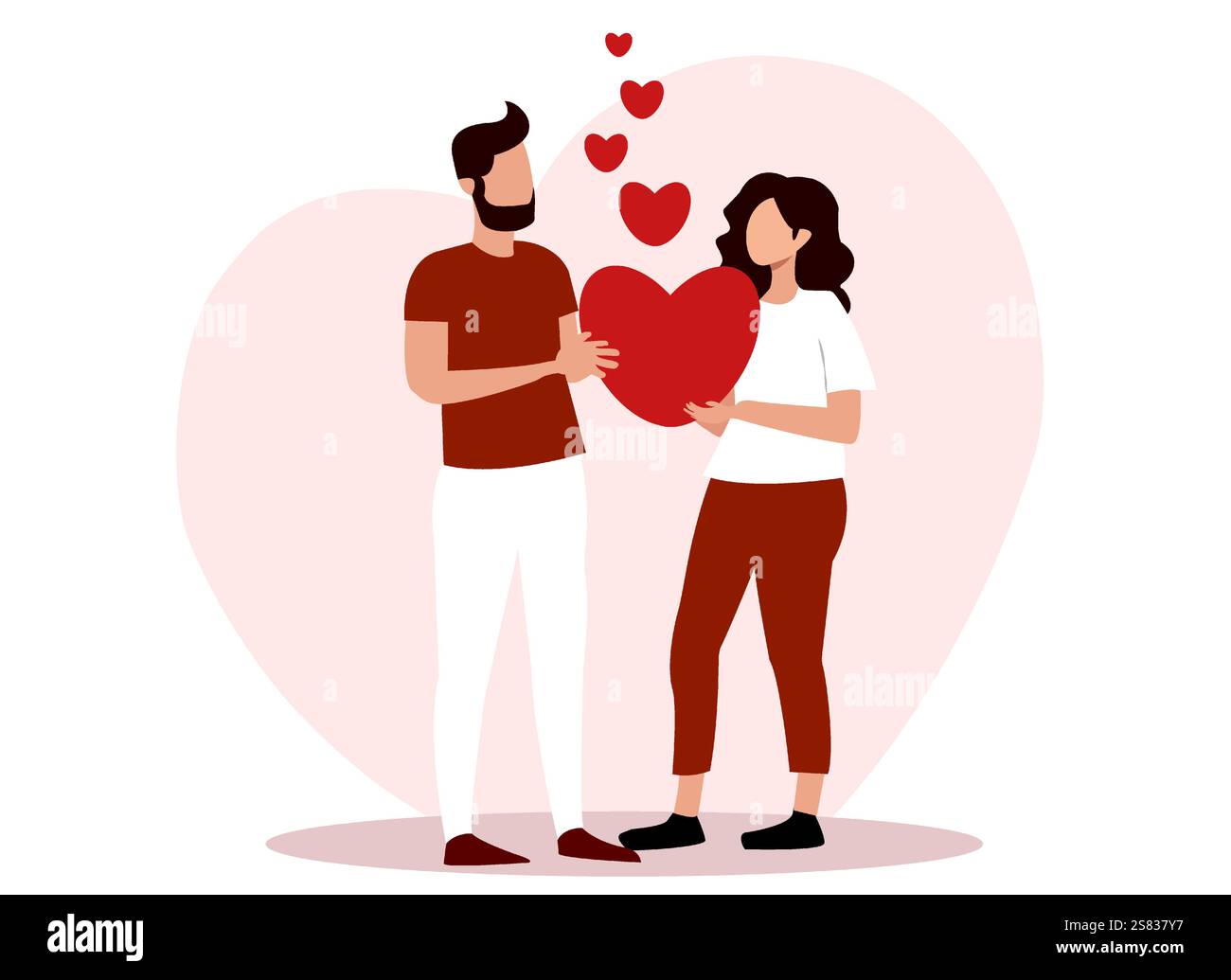 Couple sharing a heartfelt moment on Valentines Day with loving ...