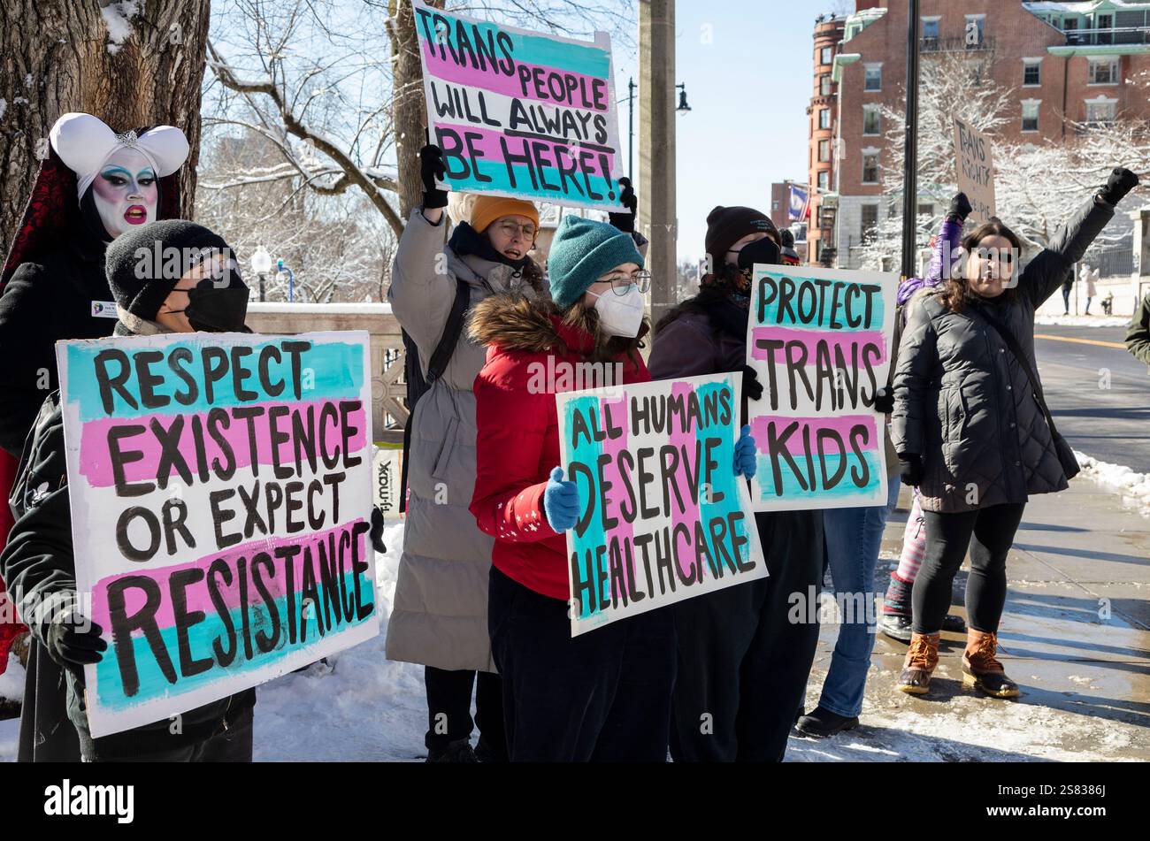 Jan 20, 2025. Boston, MA About 50 people engaged in an Inauguration Day ...