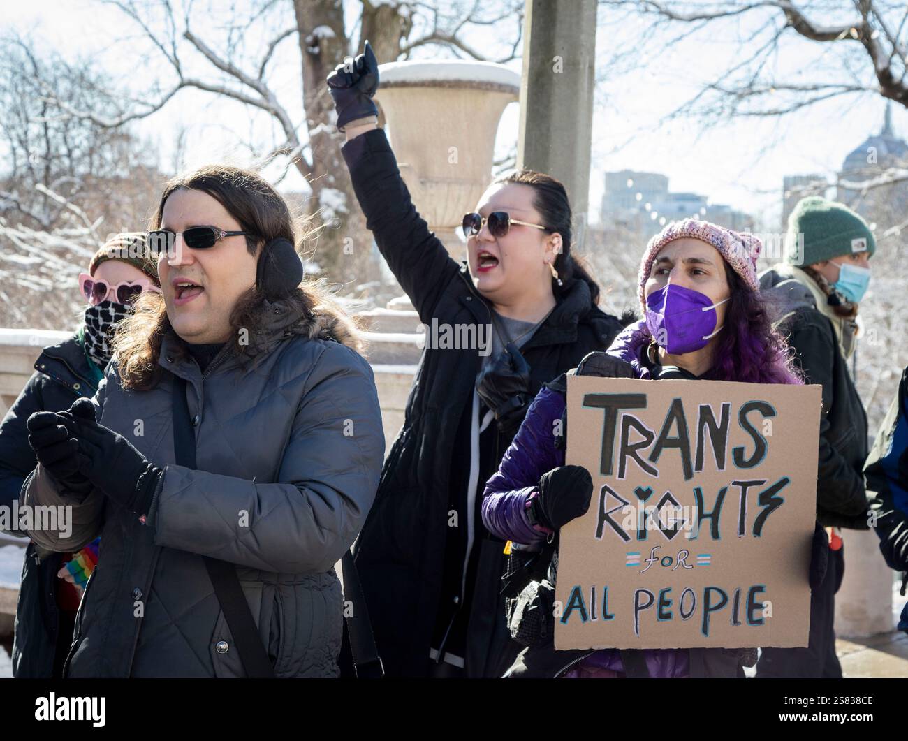 Jan 20, 2025. Boston, MA About 50 people engaged in an Inauguration Day ...