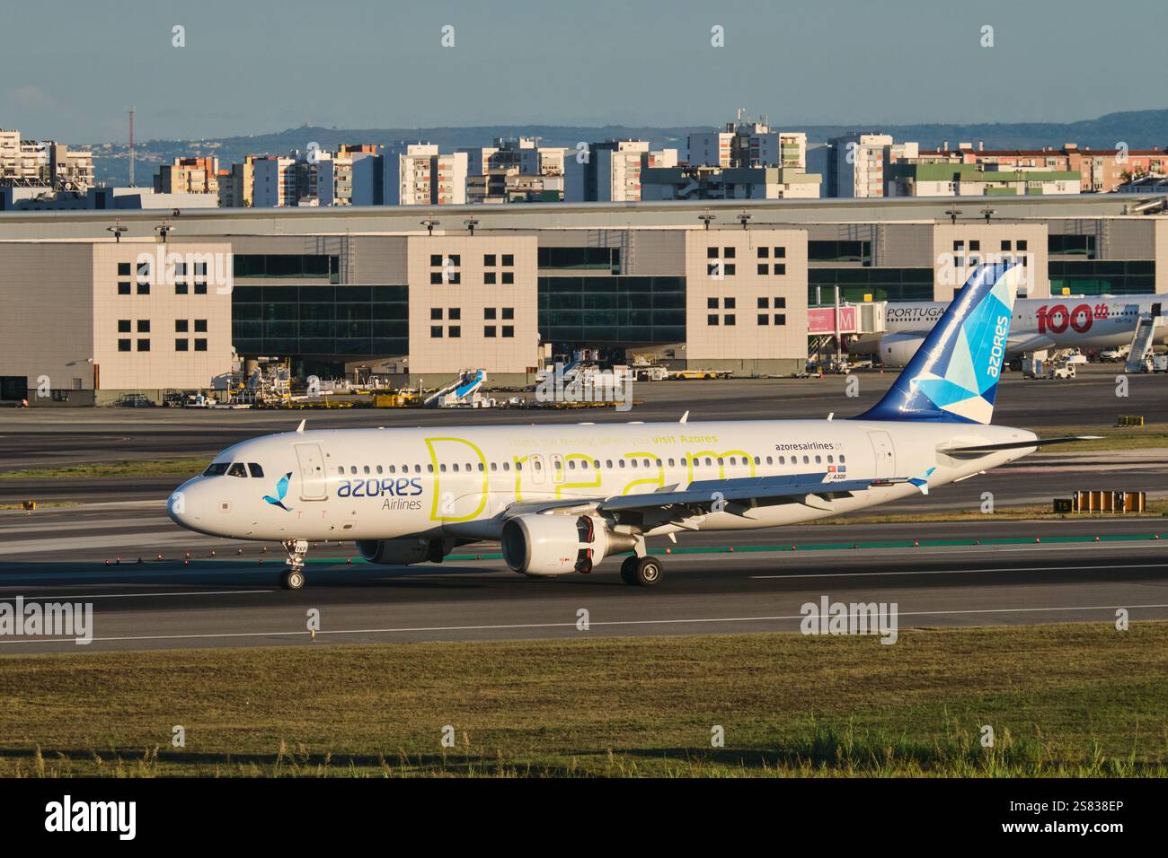 TAP Azores Airlines A321-251N passenger plane taxi on runway in ...