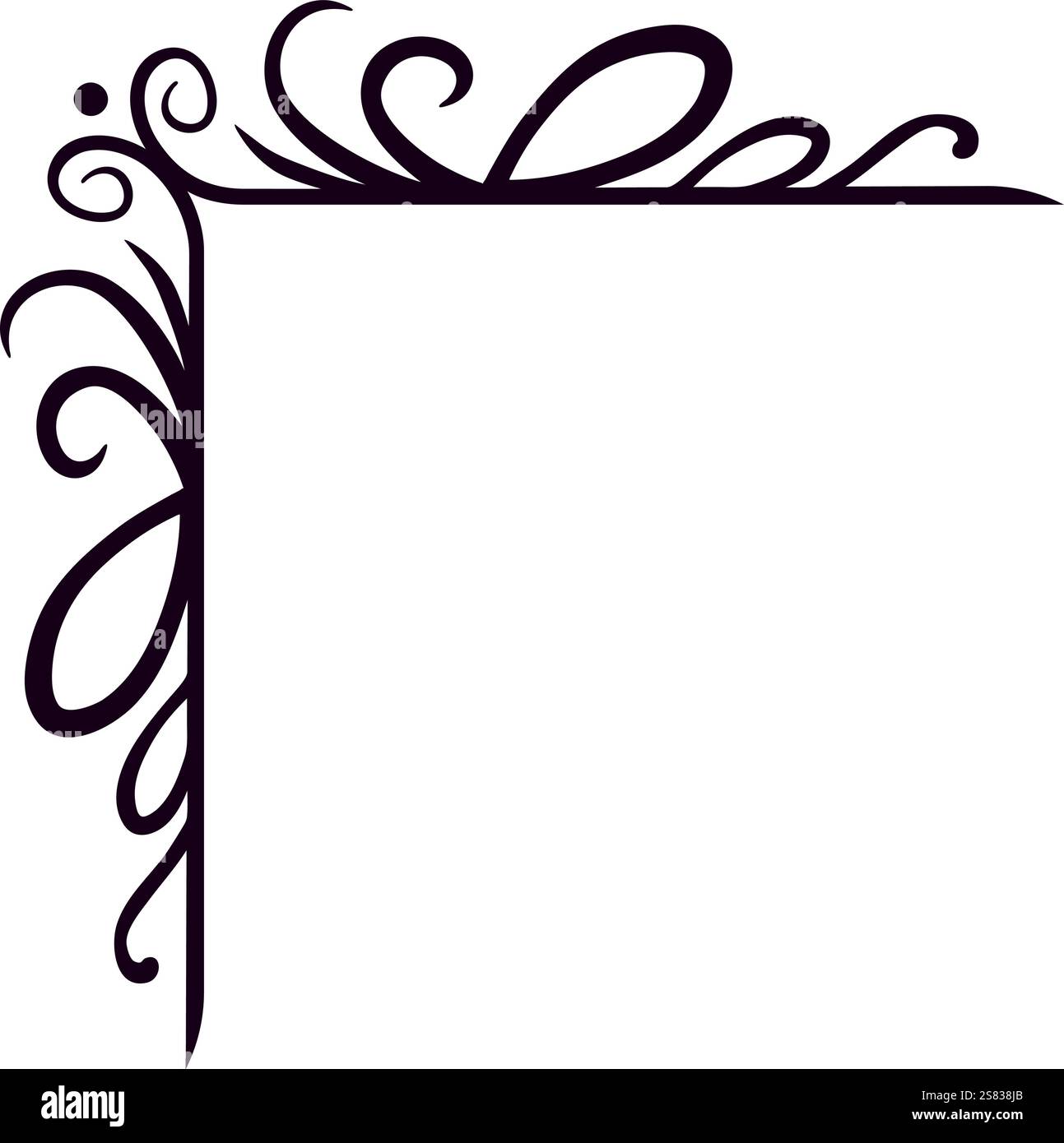 Hand drawn decorative corner border adds a touch of elegance, creating ...